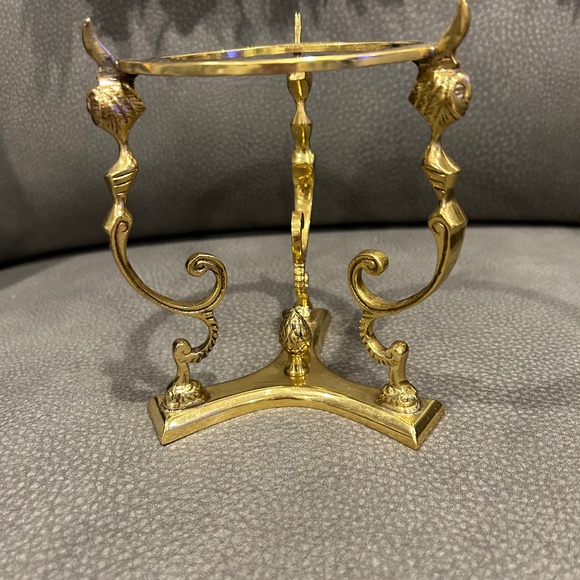 Accents | Rare Vintage 3leg Brass Orb Stand W Cleopatra Face | Poshmark
